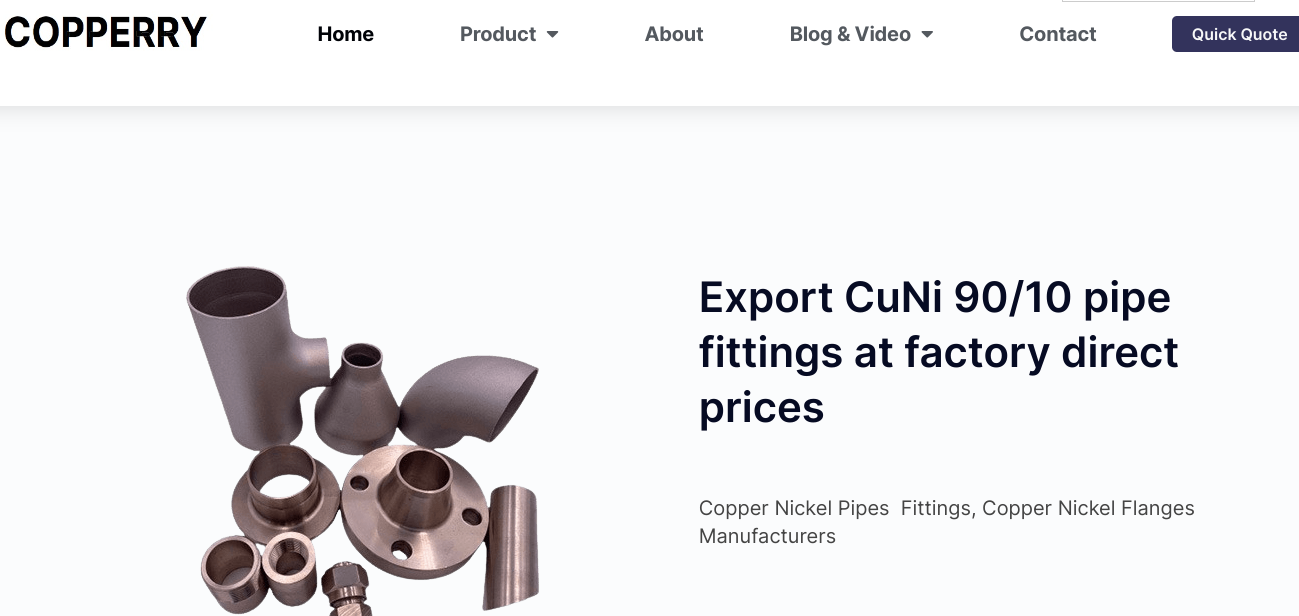 UNS 7060X, C70600, CuNi90/10， C71500, Copper Nickel Pipe Fittings ...